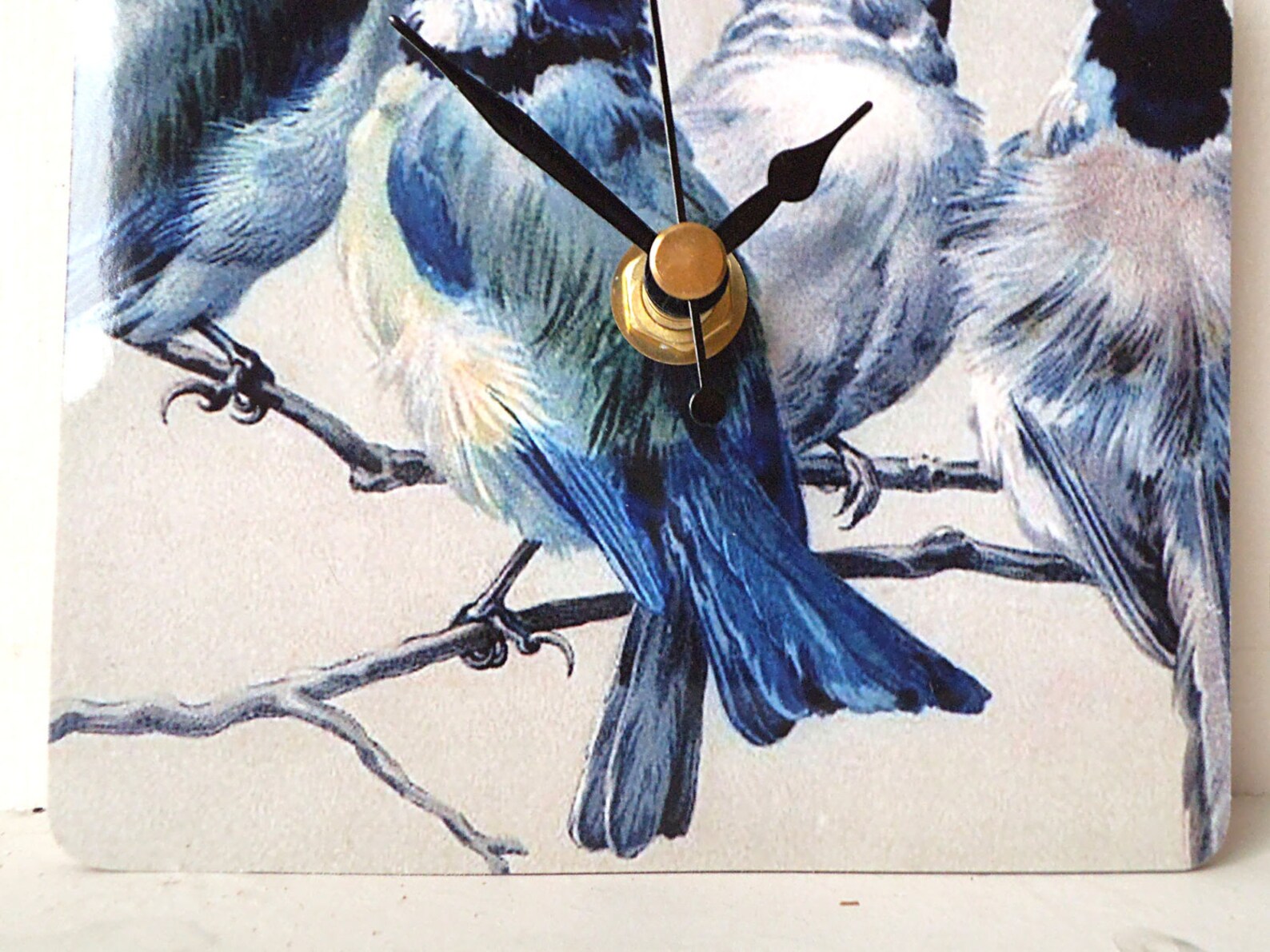 Blue Birds Clock Unique Desk Clock Square Desk Clock - Etsy UK