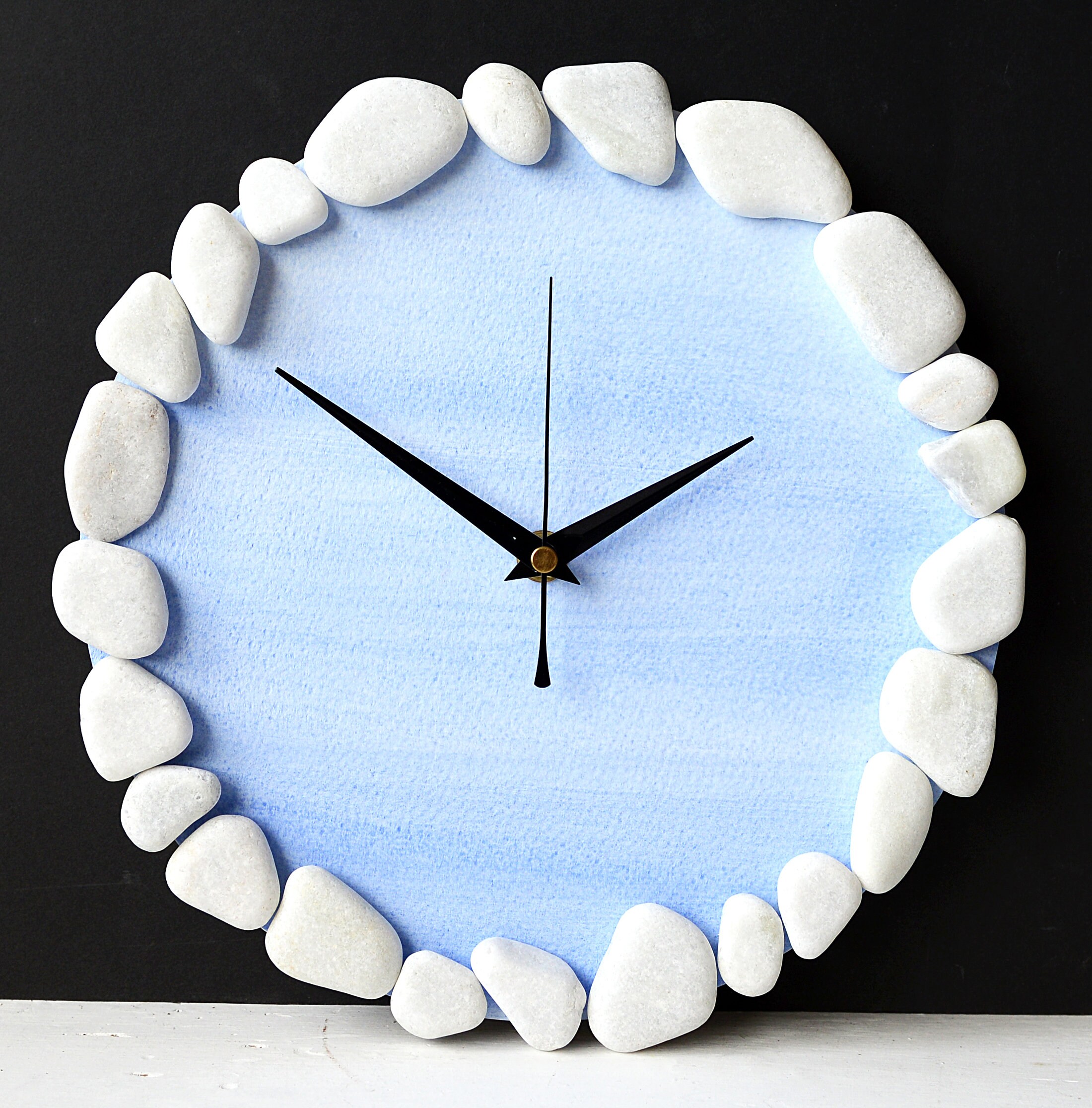 Pebble Wall Clock Beach Nautical Clock Natural Stone Clock - Etsy UK