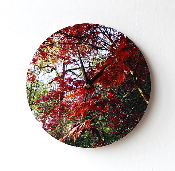 Acer Tree Clock Red Leaves Clock Autumn Trees Clock | Etsy UK