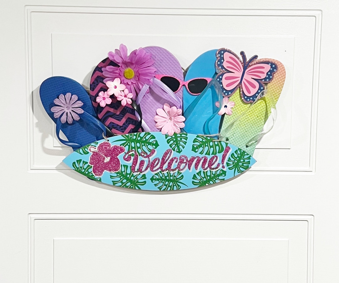 Welcome Beach Sign, Beach House Front Door Decor, Home Decor, Spring ...