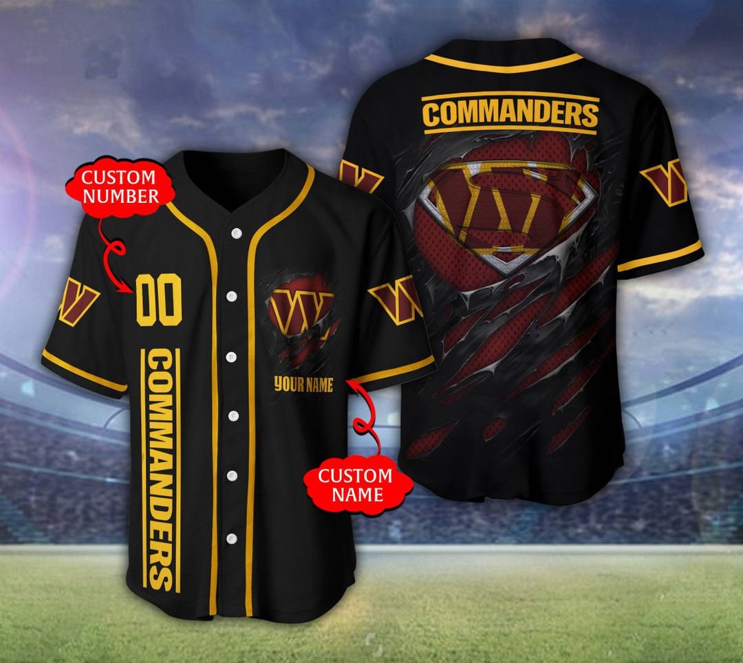 Washington Commanders Personalized Baseball Jersey BSU1974 - Etsy