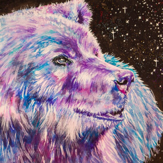 Original Acrylic Bear Painting on Paper 'Ursa Major' Painting Art ...