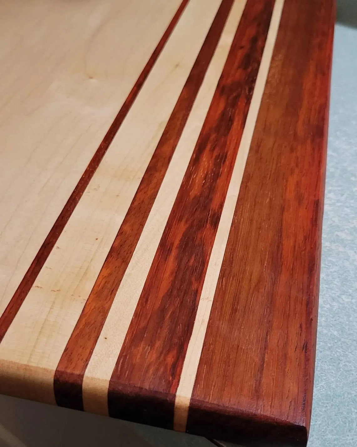 MAPLE and Padauk Side Grain Cutting Board - Etsy