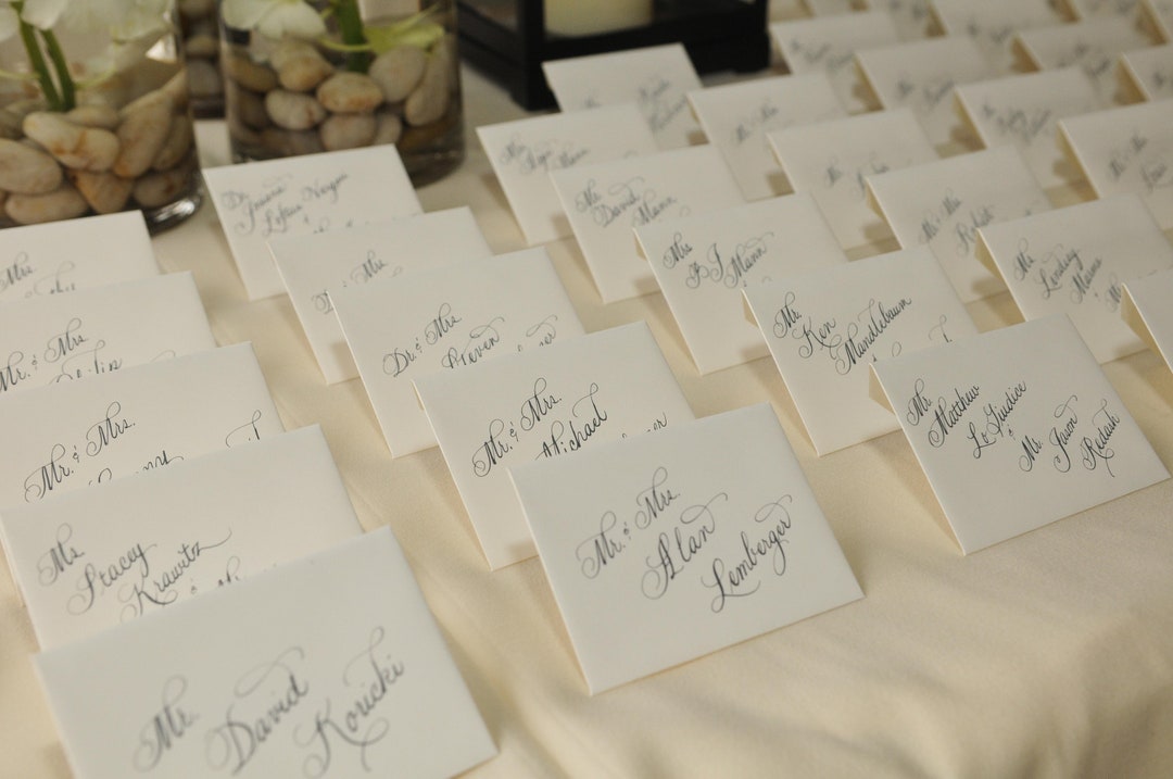 100 Escort Envelopes/ Cards With Hand Calligraphy - Etsy