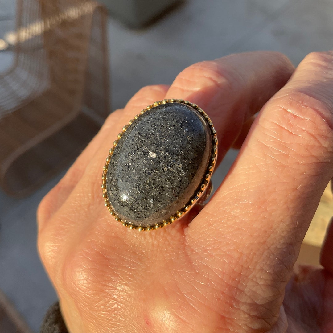 Sterling Silver Sunstone Statement Ring - Etsy
