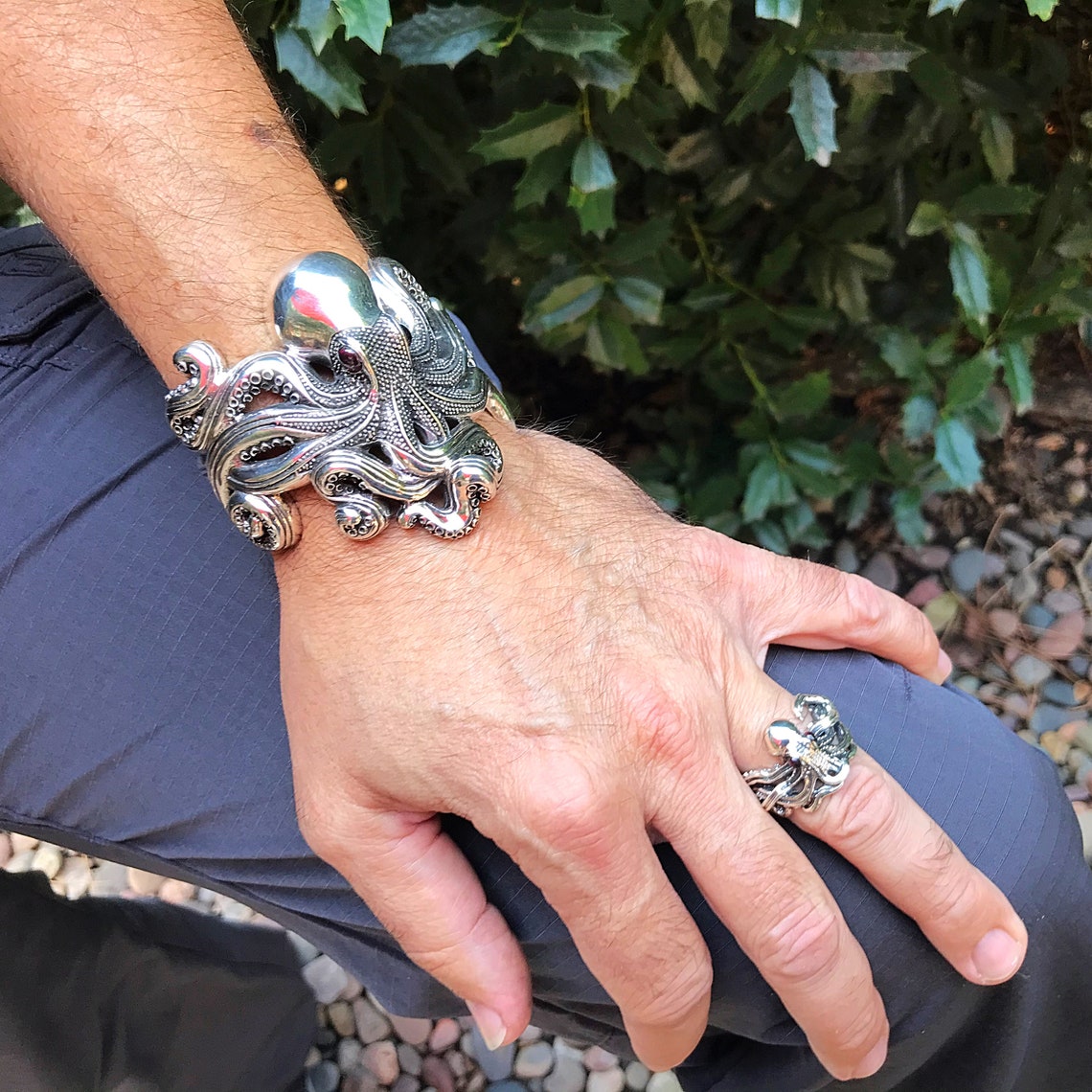 Octopus Squid Handmade Sterling Silver Artisan Ring Open Ring 5-9 - Etsy