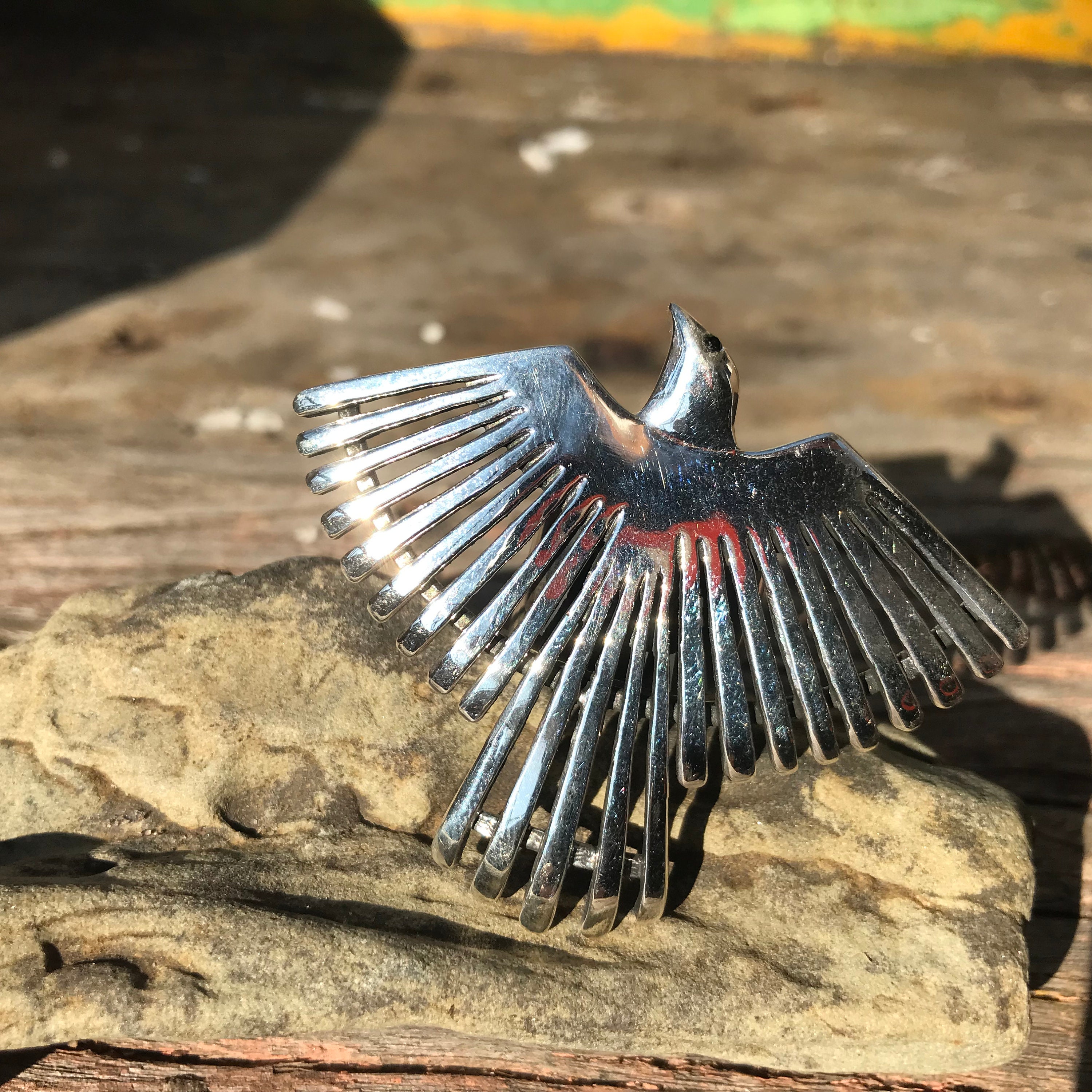 Sterling Statement Huge Phoenix Bird Wings Cuff Ring - Etsy