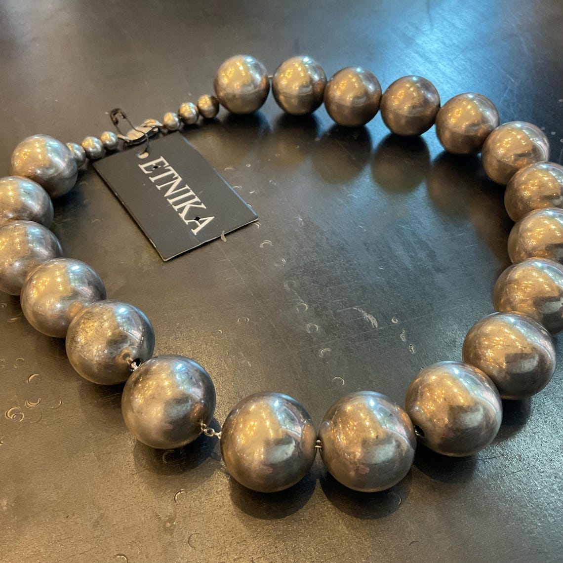 Sterling Silver Vintage Pearl Bench Bead Necklace 17” Long - Etsy