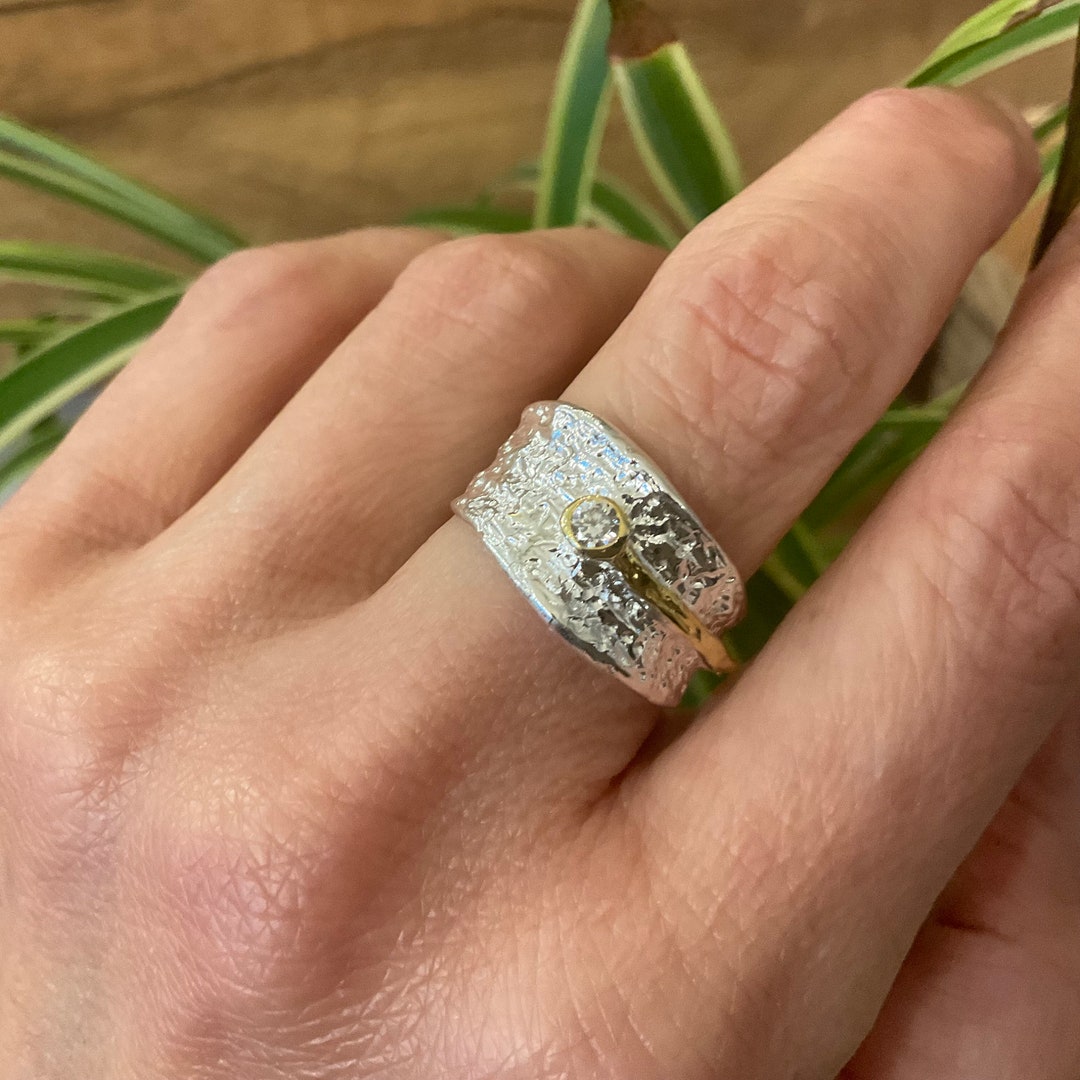 Sterling Silver Texture Band Ring 7 - Etsy