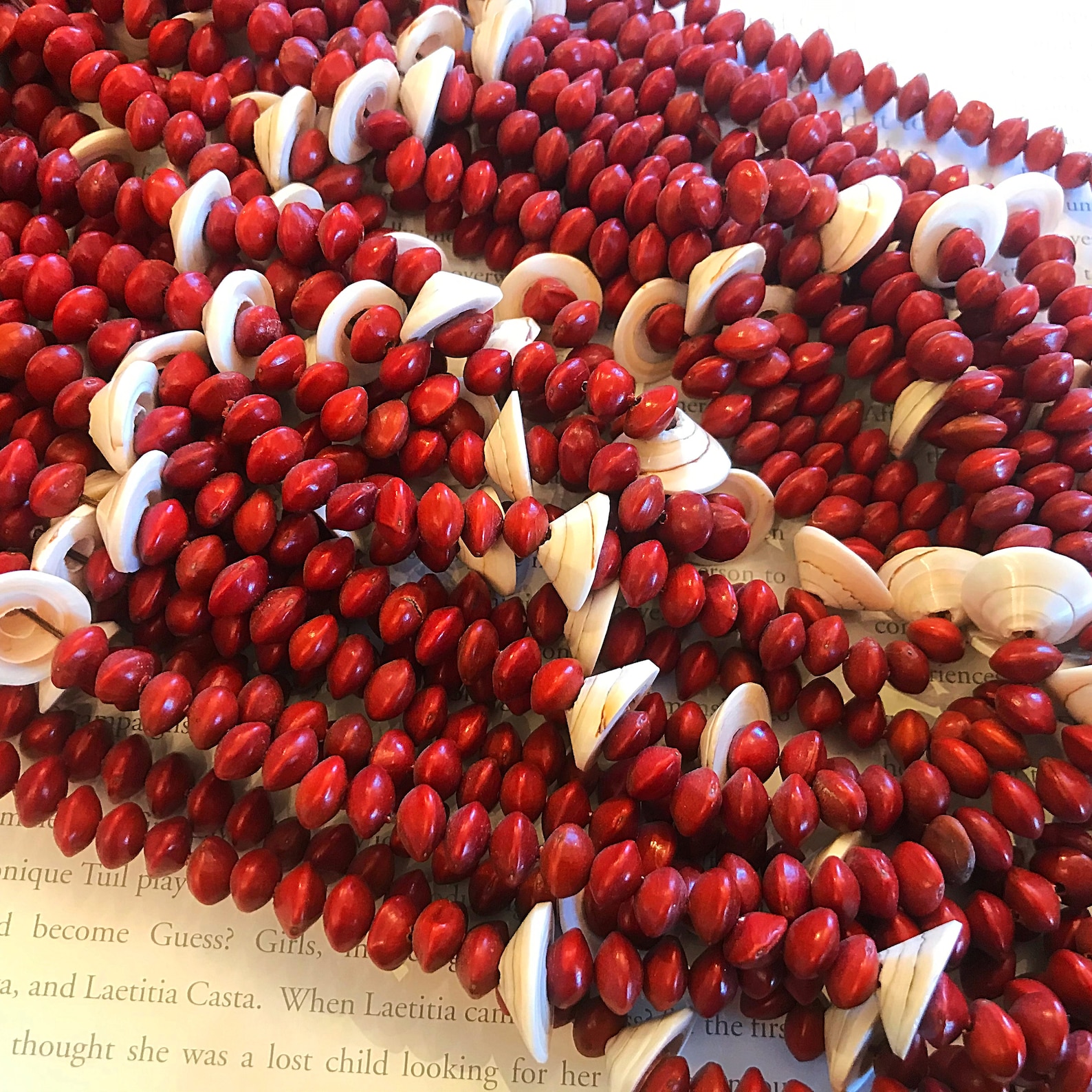 Red Java Seed Runway Artisan Studio Long Ethnic Necklace - Etsy