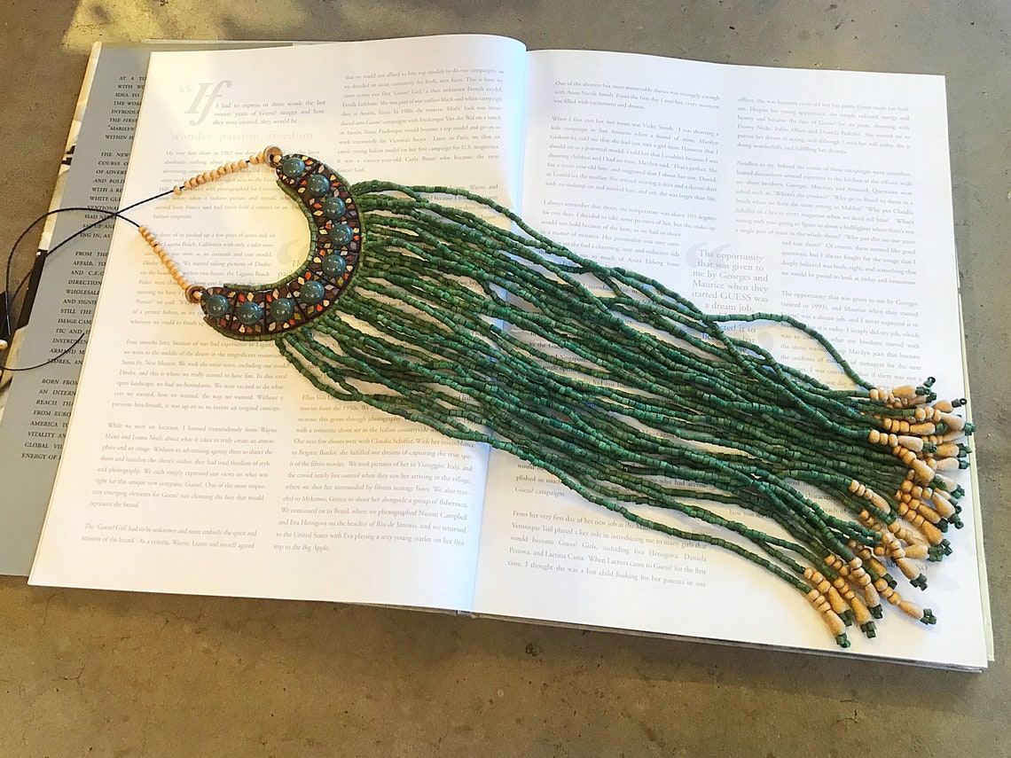 Jade Ceramic Runway Statement Green Artisan Studio Long Ethnic - Etsy