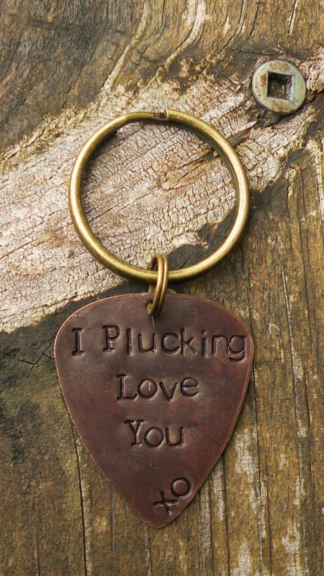Custom Guitar Pick Key Chain.i Plucking Love You.valentines - Etsy