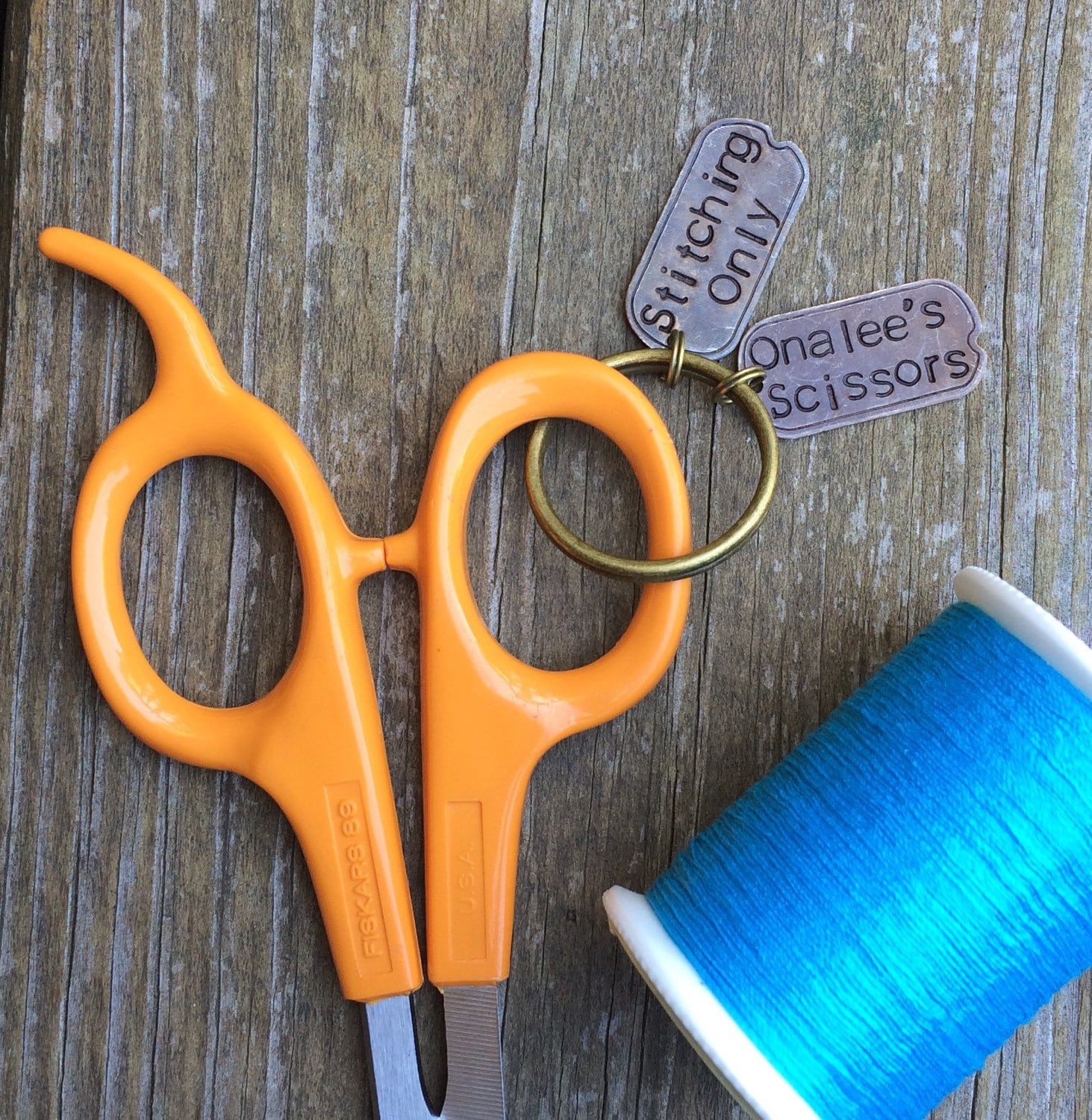 Scissor Fob.personalized Handstamped Message.custom.sewing - Etsy