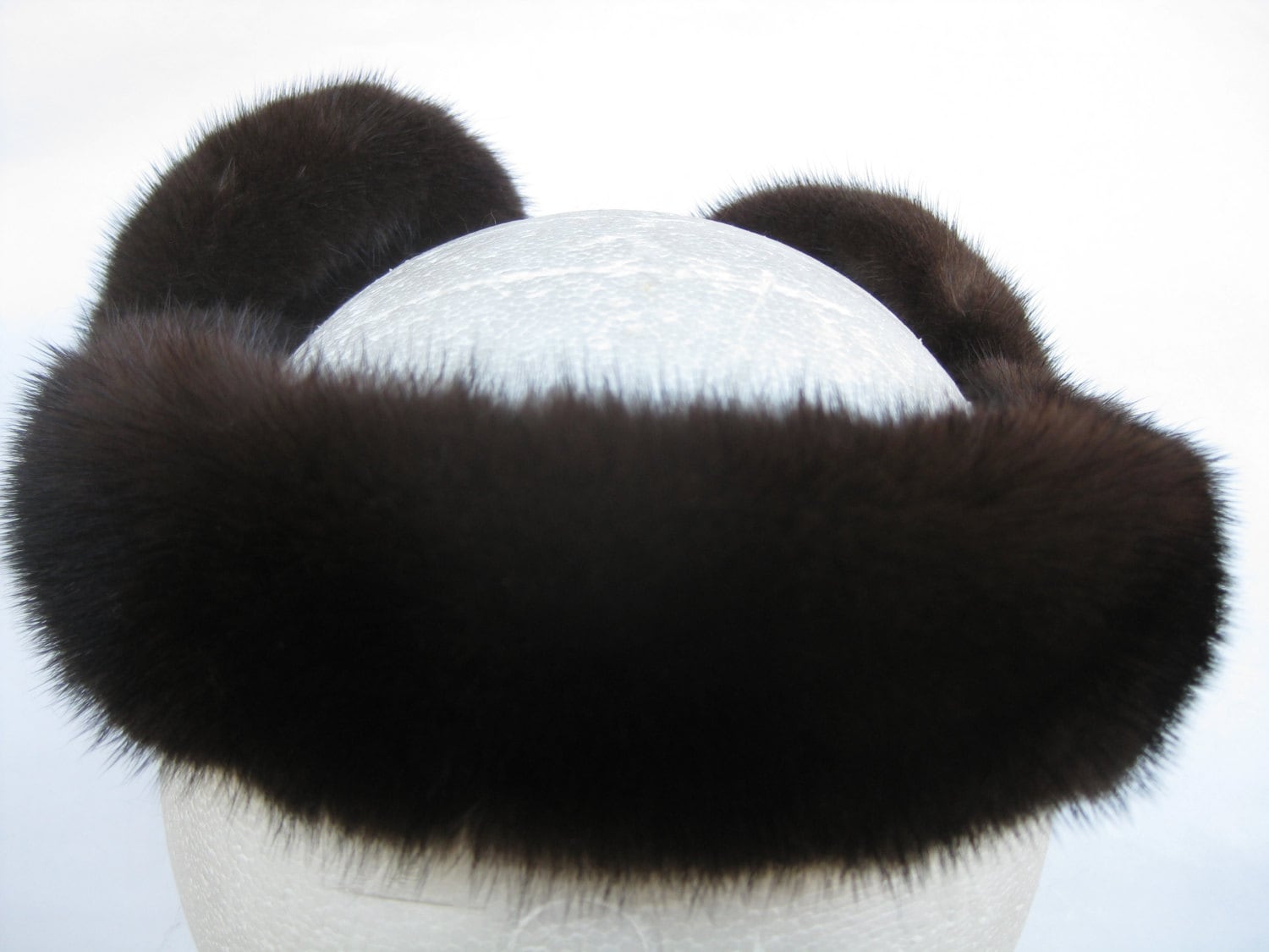 Authentic DARK MAHOGANY FUR Mink Earmuffs Affordable Great Prices Free ...