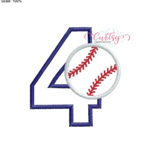 Baseball Applique Design / Baseball Birthday Embroidery Design ...