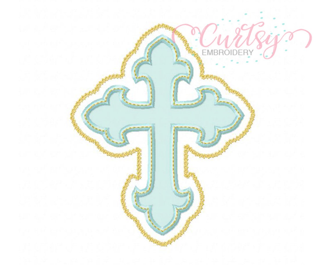 Cross Embroidery Design / Cross Applique Design / Baptism - Etsy
