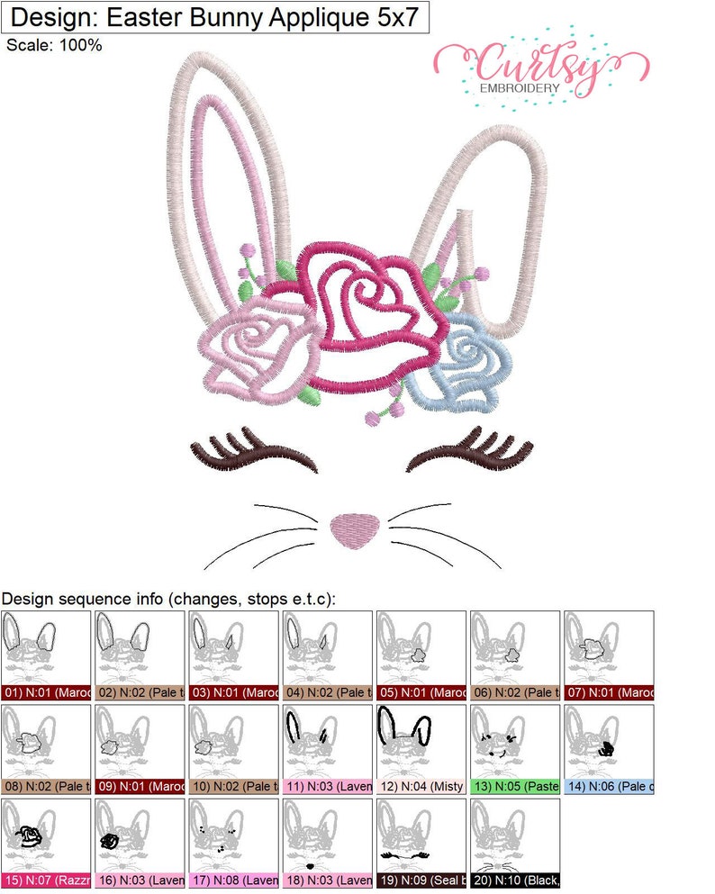 Easter Embroidery Designs / Easter Bunny Face Embroidery - Etsy