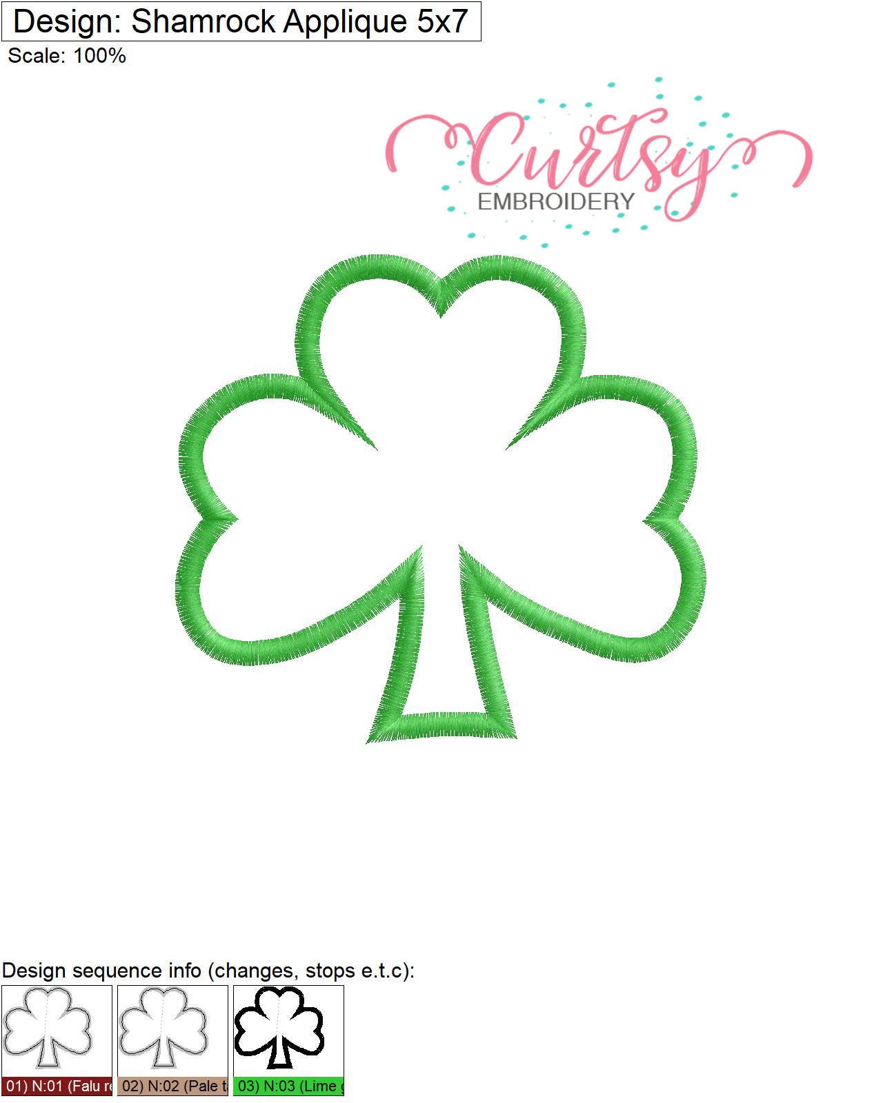 Shamrock Embroidery Design / Shamrock Applique / St. Patrick | Etsy