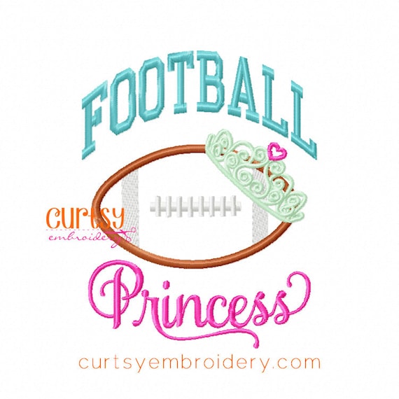 Football Princess Embroidery Design Football Princess | Etsy