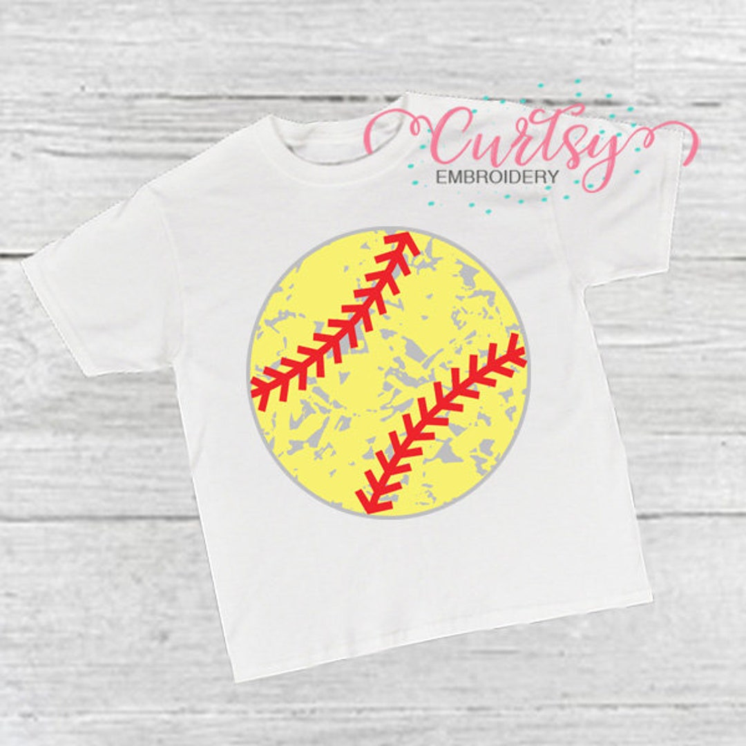 Distressed Softball Ball SVG, Softball Ball SVG, Grunge Softball SVG ...