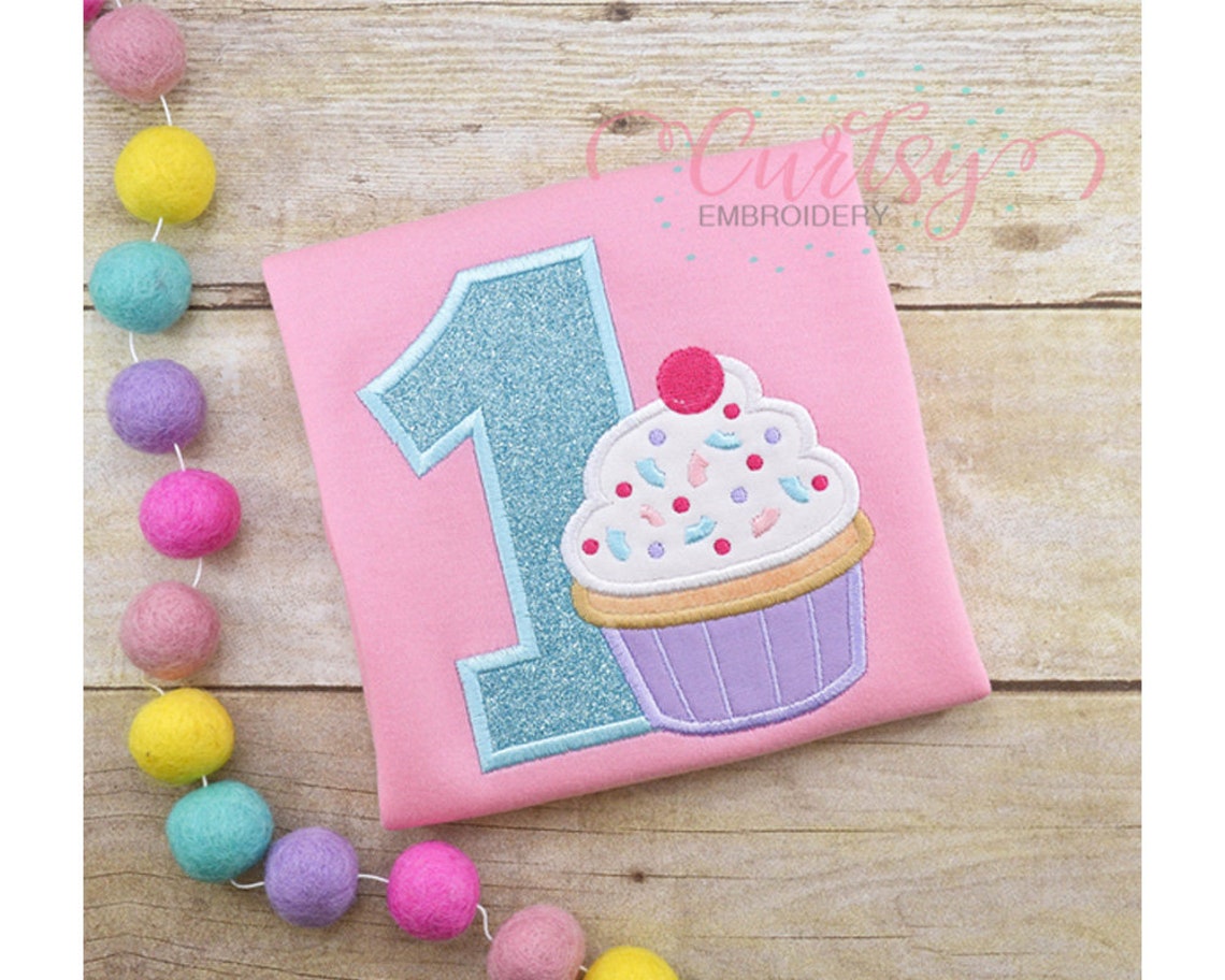 1st Birthday Applique Design / Cupcake Applique Embroidery | Etsy