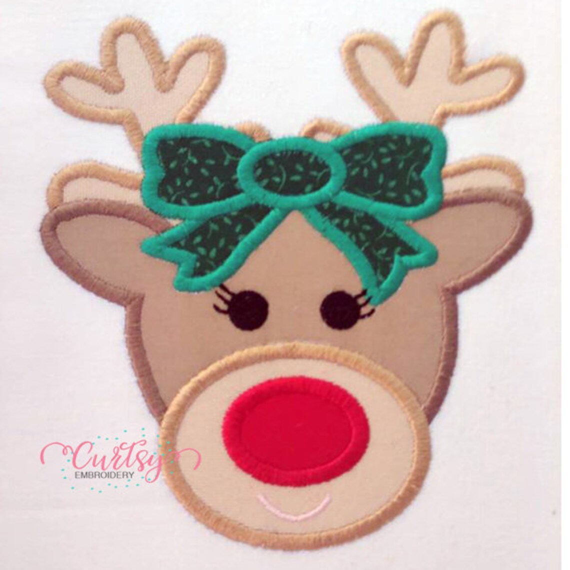 Reindeer Face Applique Design / Christmas Applique Design / - Etsy
