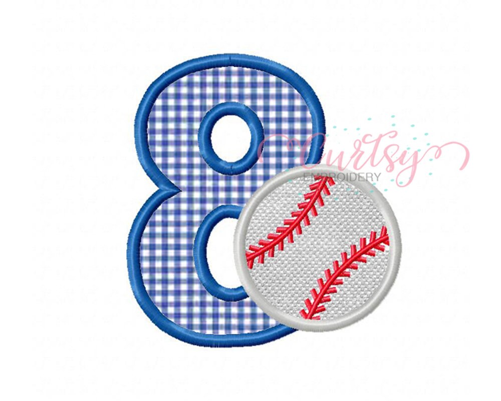 Baseball Applique Design / Baseball Birthday Embroidery Design ...