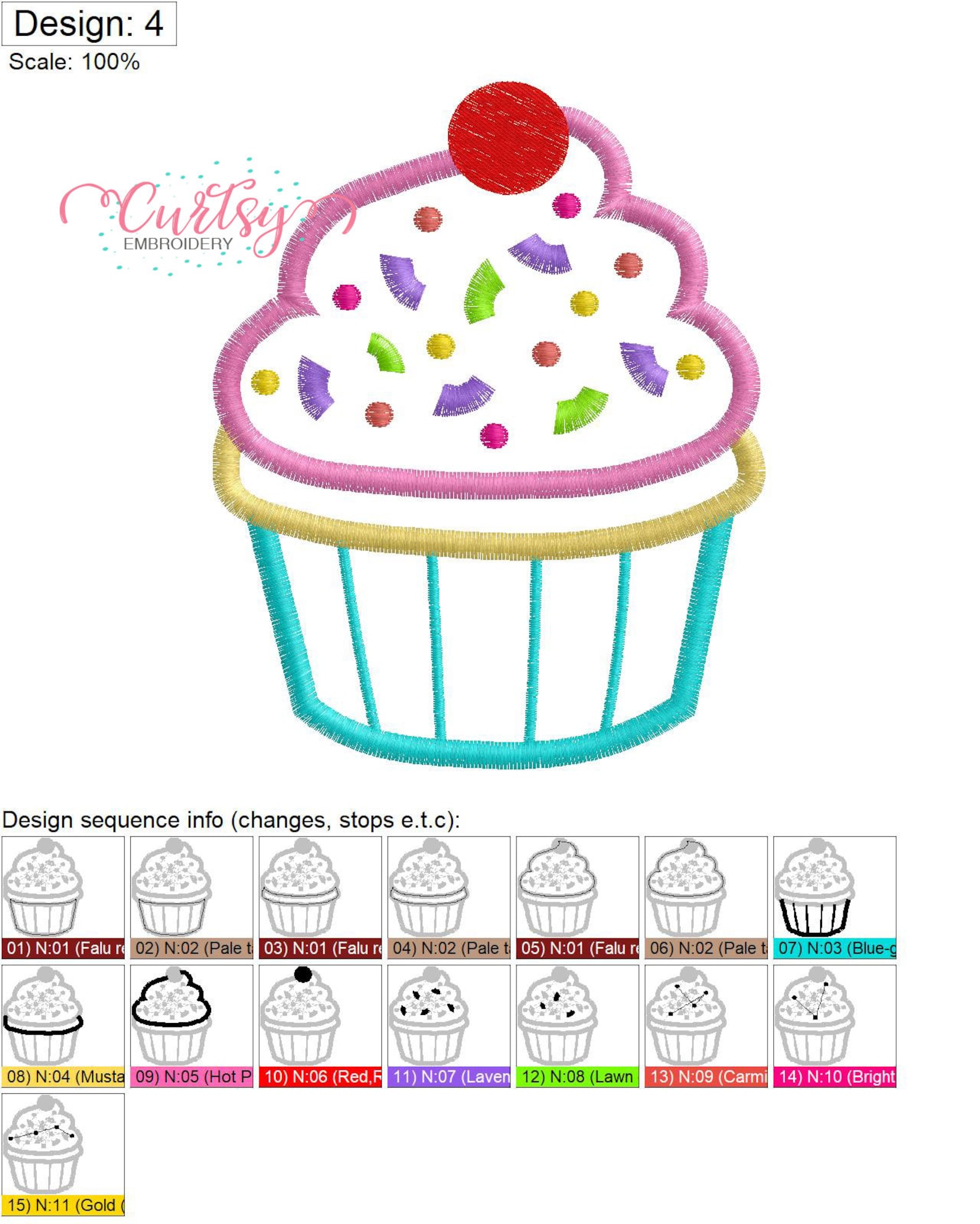 Cupcake Applique Design / Cupcake Embroidery Design / 9 Sizes ...