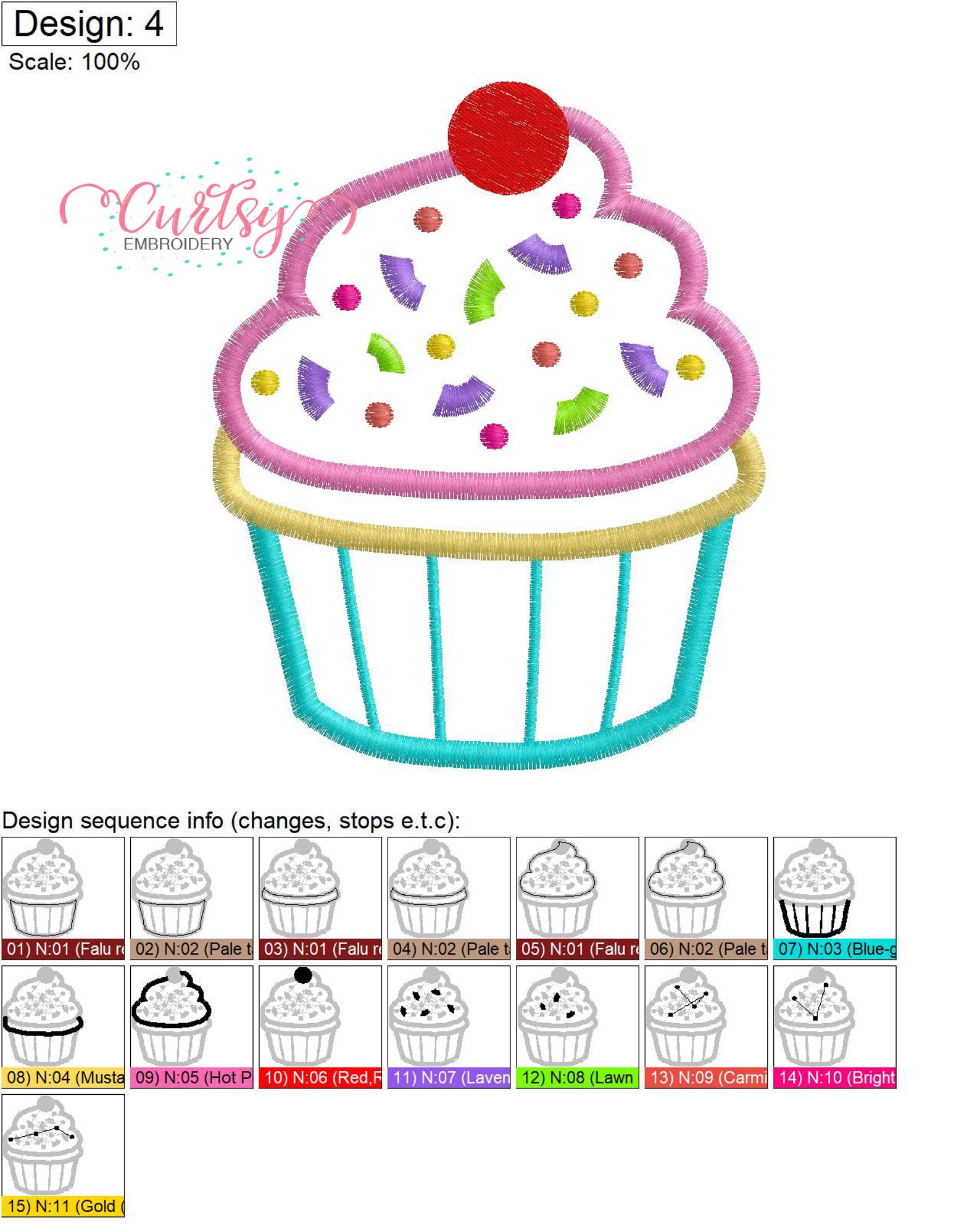 Cupcake Embroidery Design / Cupcake Applique Design / Cupcake Applique ...
