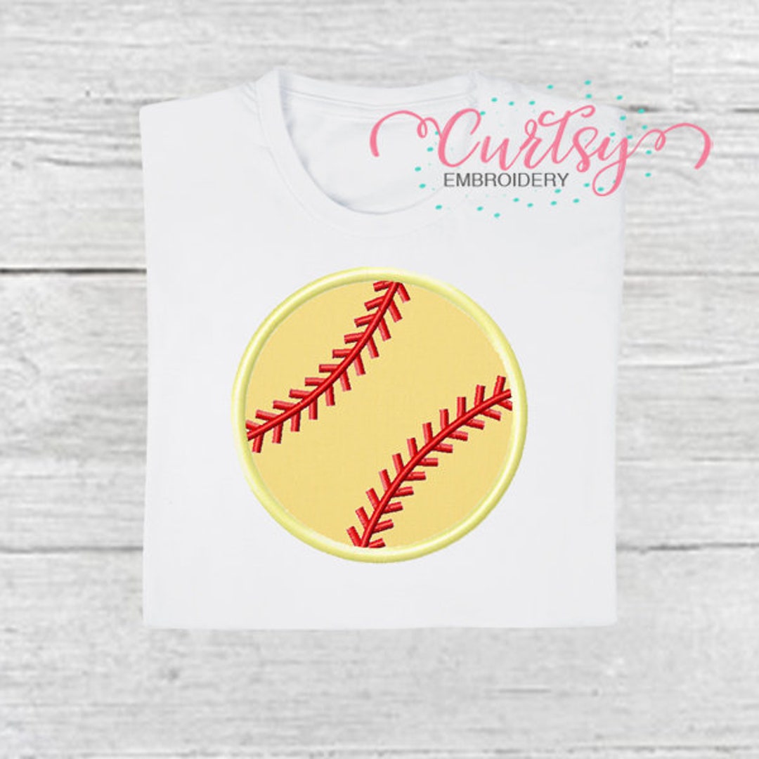 Softball Applique Design / Baseball Applique Design / Softball ...