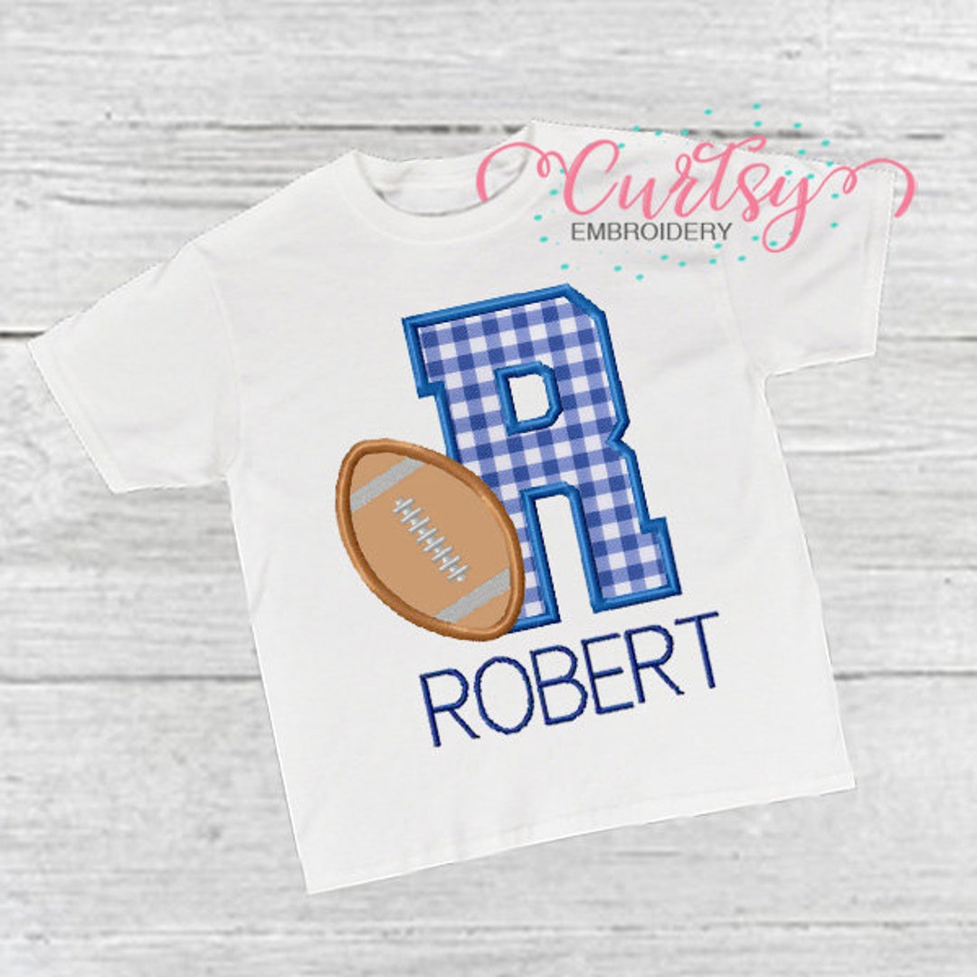 Monogram Football Applique Design / Letter R Football Embroidery Design ...