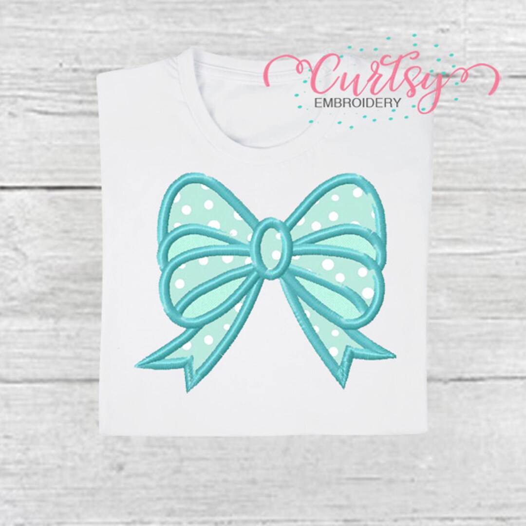 Bow Applique Embroidery Design – Instant Digital Download – Side Bow ...