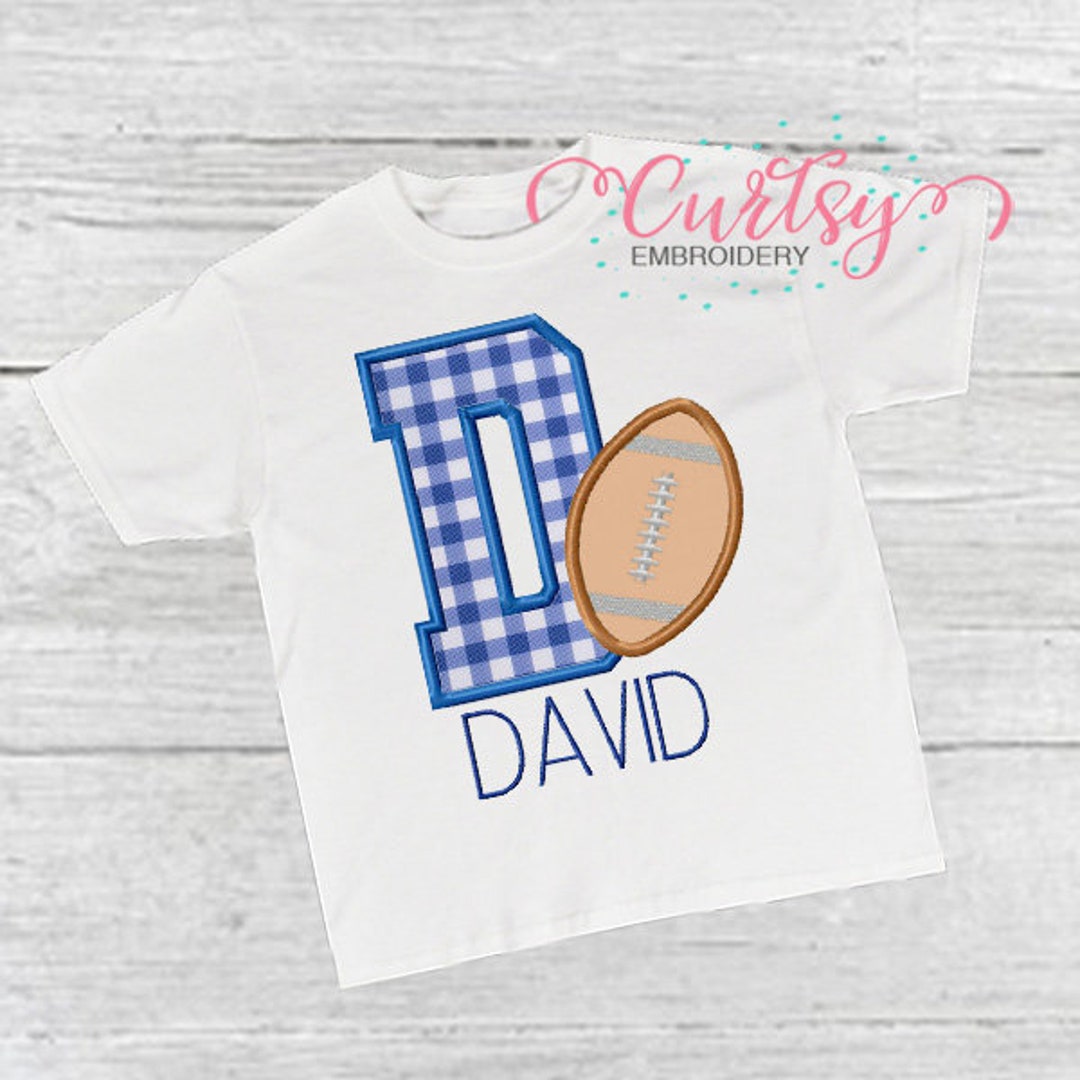 Monogram Football Applique Design / Letter D Football Embroidery Design ...