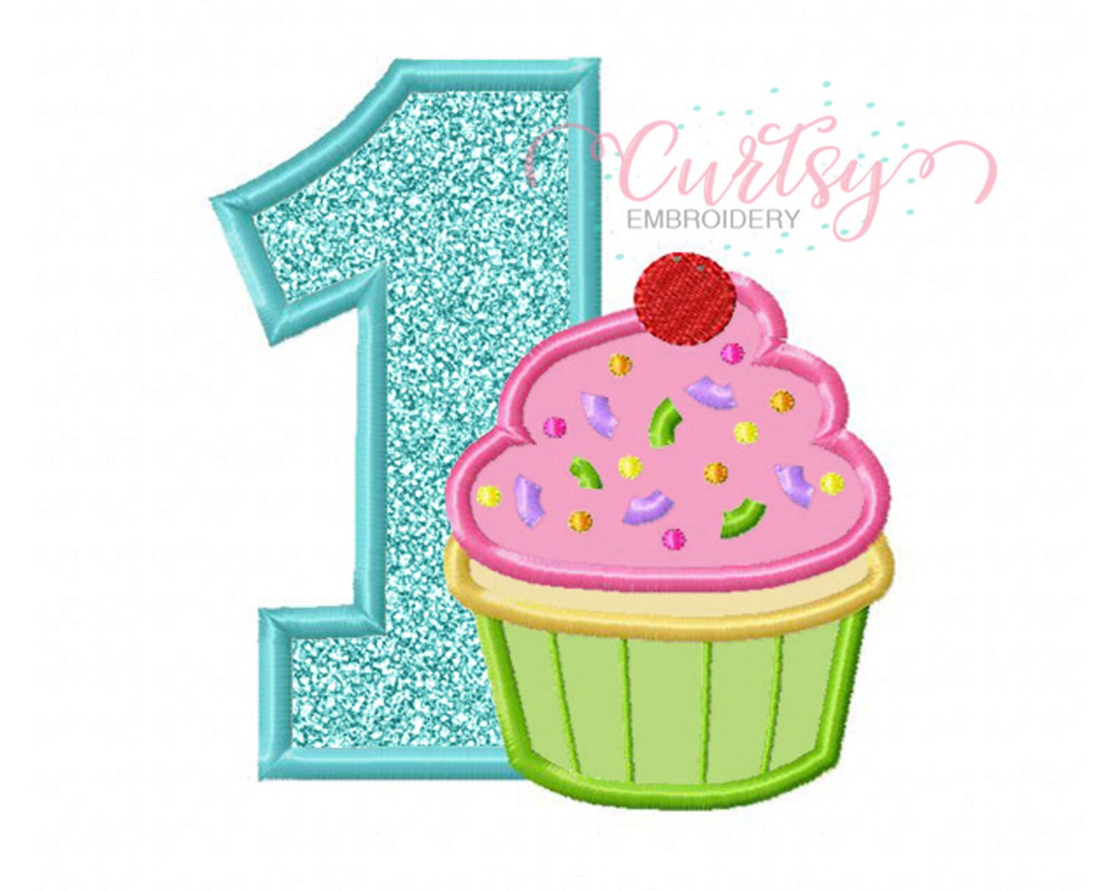 1st Birthday Applique Design / Cupcake Applique Embroidery | Etsy