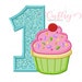 1st Birthday Applique Design / Cupcake Applique Embroidery Design ...