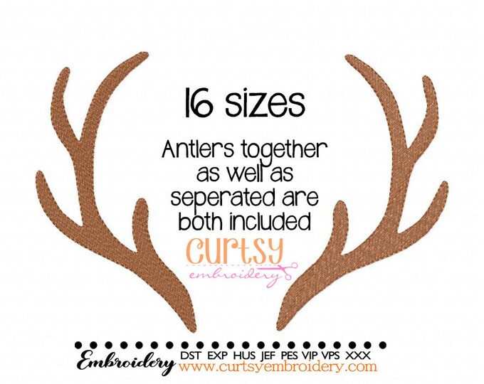 Deer Antlers Machine Embroidery Design - Etsy