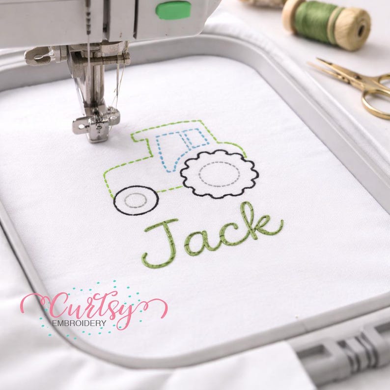 Tractor Mini Embroidery Design, Farm Tractor Embroidery File, 5 Sizes ...