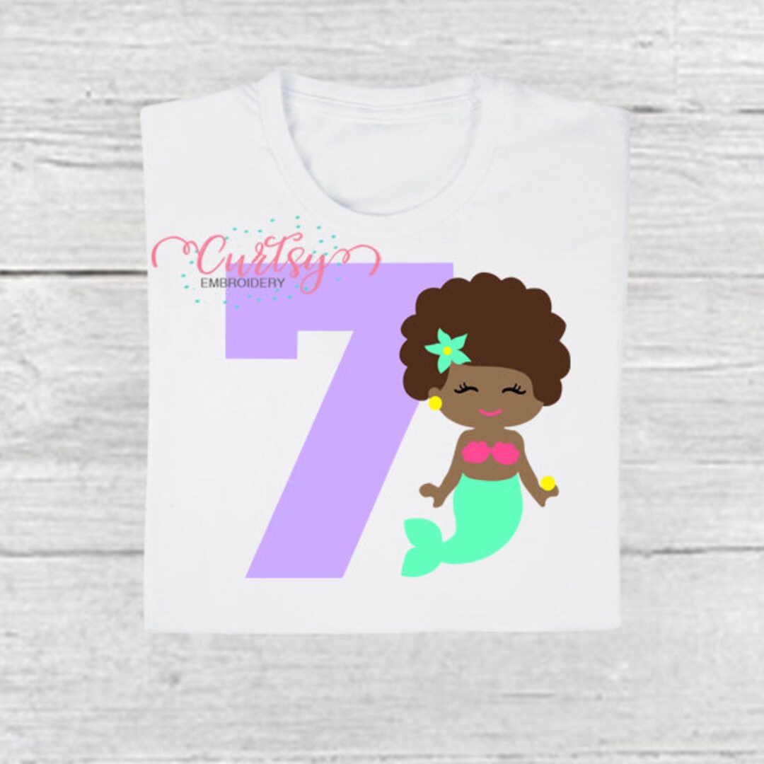Birthday Mermaid SVG / 7th Birthday Svg / Mermaid Girl Svg / Mermaid ...