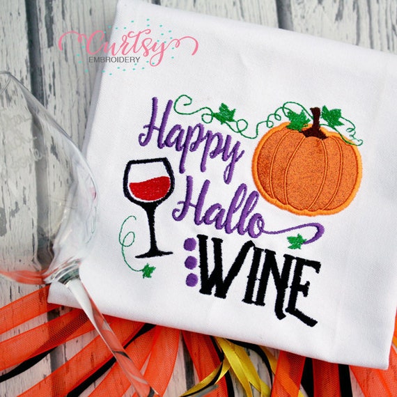Wine Embroidery Design / Halloween Embroidery Design / | Etsy