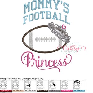 Football Princess Embroidery Design, Mommys Football Princess ...