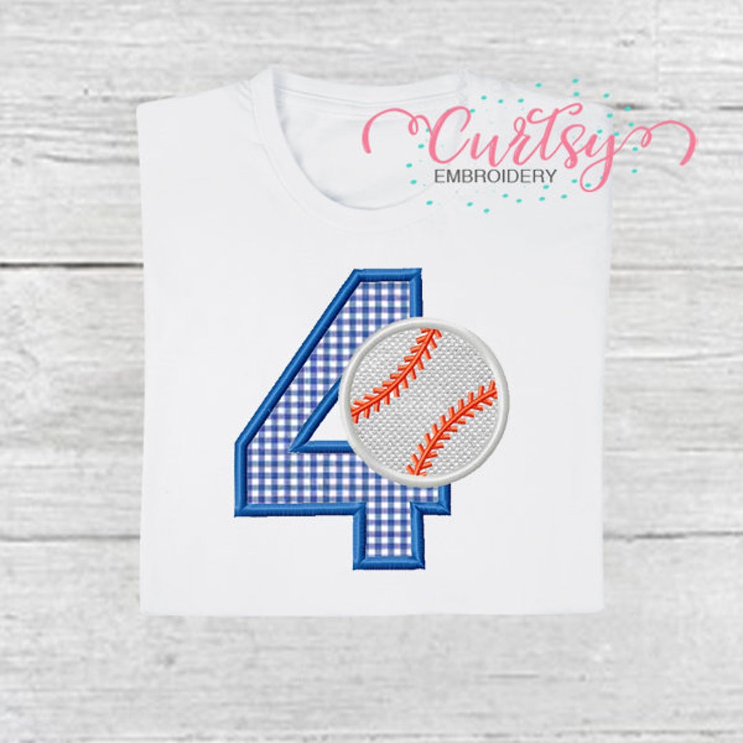 Baseball Applique Design / Baseball Birthday Embroidery Design ...