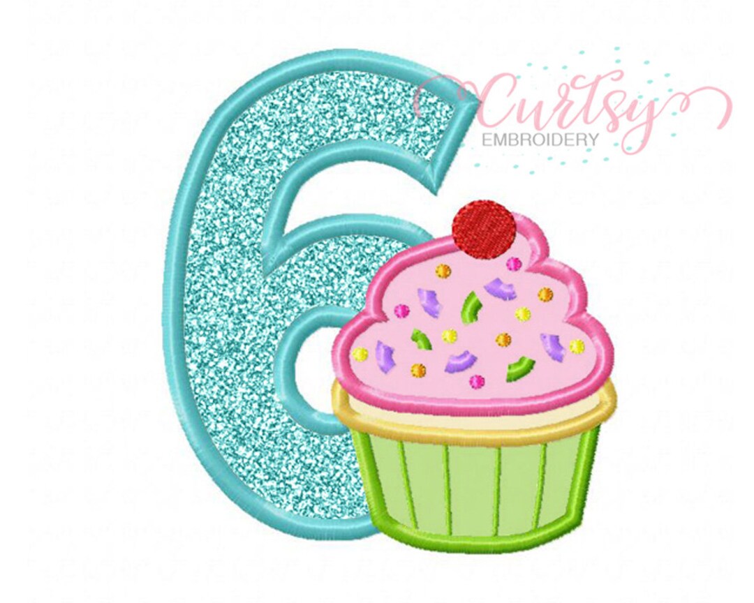 Cupcake Applique Design / Cupcake Applique Embroidery Design / 6th ...