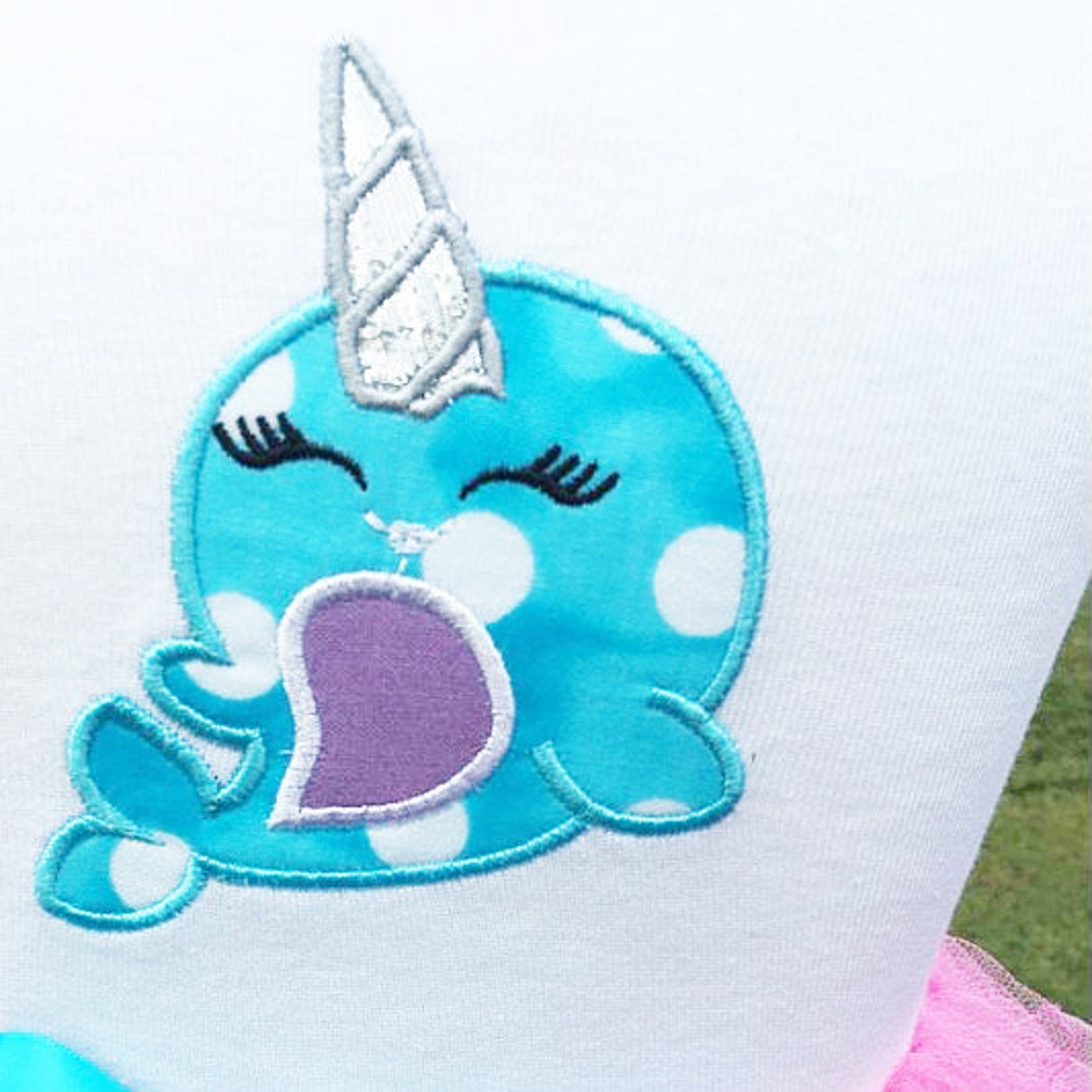 Narwhal Applique Design / Narwhal Embroidery Design / Whale Applique ...