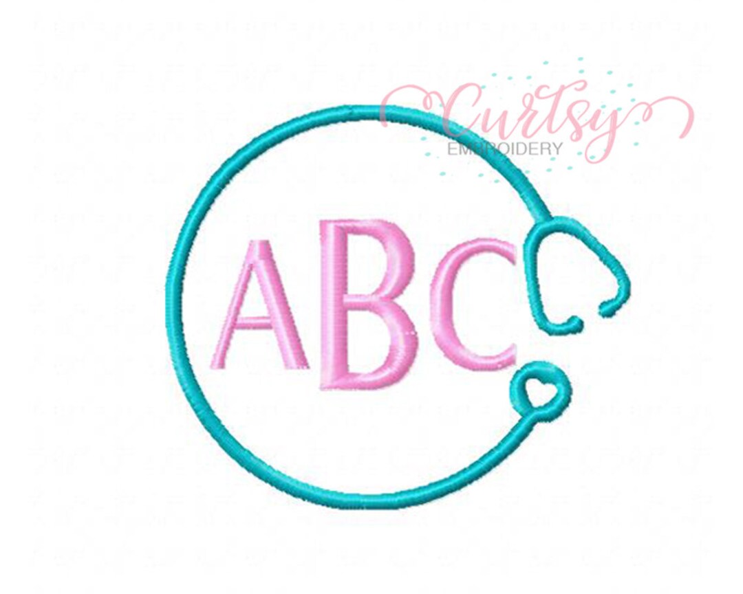 Stethoscope Monogram Frame Embroidery Design / Stethoscope Monogram ...