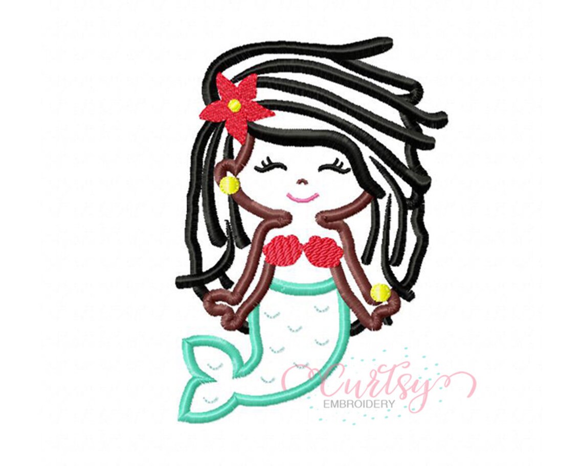 Mermaid Embroidery Design / Mermaid Applique Design / Mermaid Applique ...