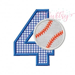 Baseball Applique Design / Baseball Birthday Embroidery Design ...
