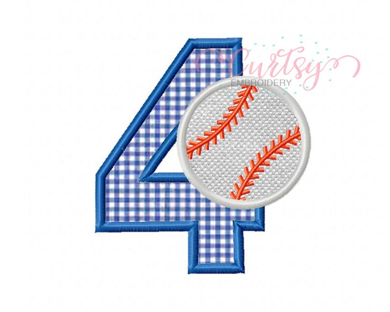 Baseball Applique Design / Baseball Birthday Embroidery Design ...
