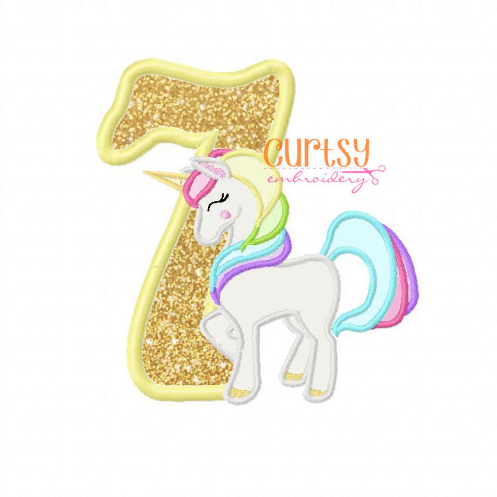 All Numbers Unicorn Birthday Embroidery Design All Numbers - Etsy