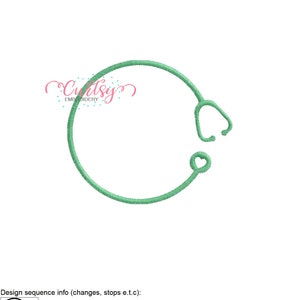 Stethoscope Monogram Frame Embroidery Design / Stethoscope Monogram ...
