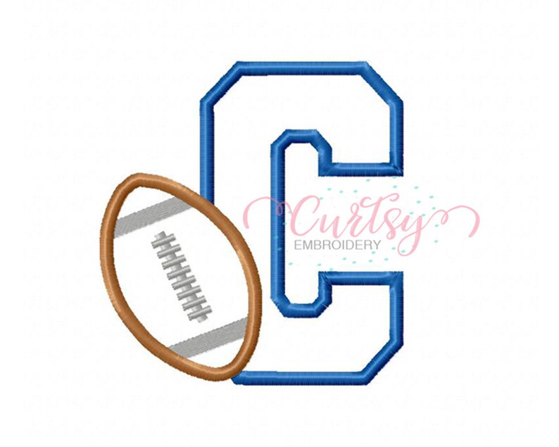 Monogram Football Applique Design / Letter C Football - Etsy